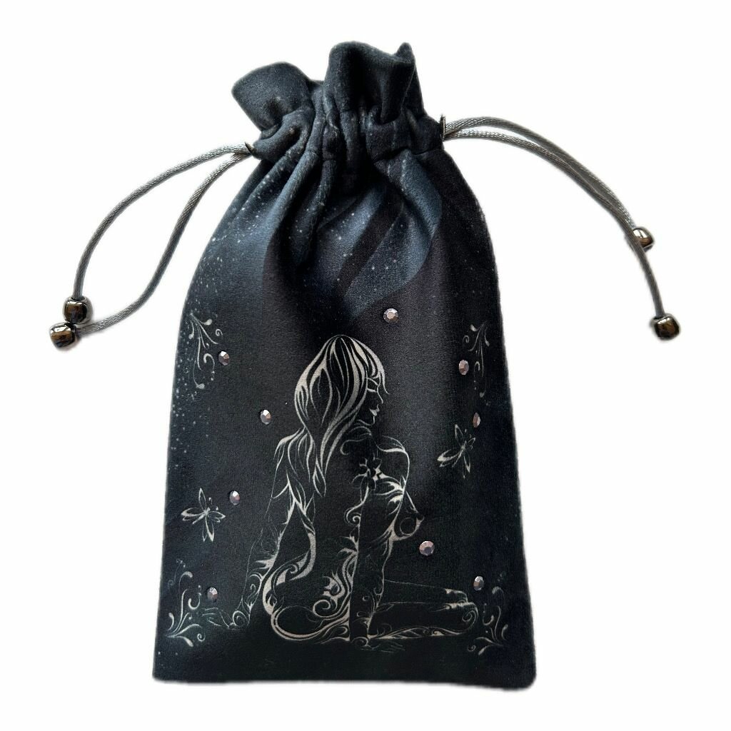 Мешочек CASSAN "Манара", для гадальных карт, бархат, стразы, 13x22 см