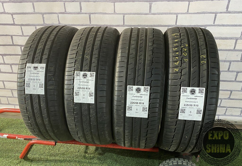 Летние шины БУ Шина Continental PremiumContact 6 225/55 R19 99V комплект