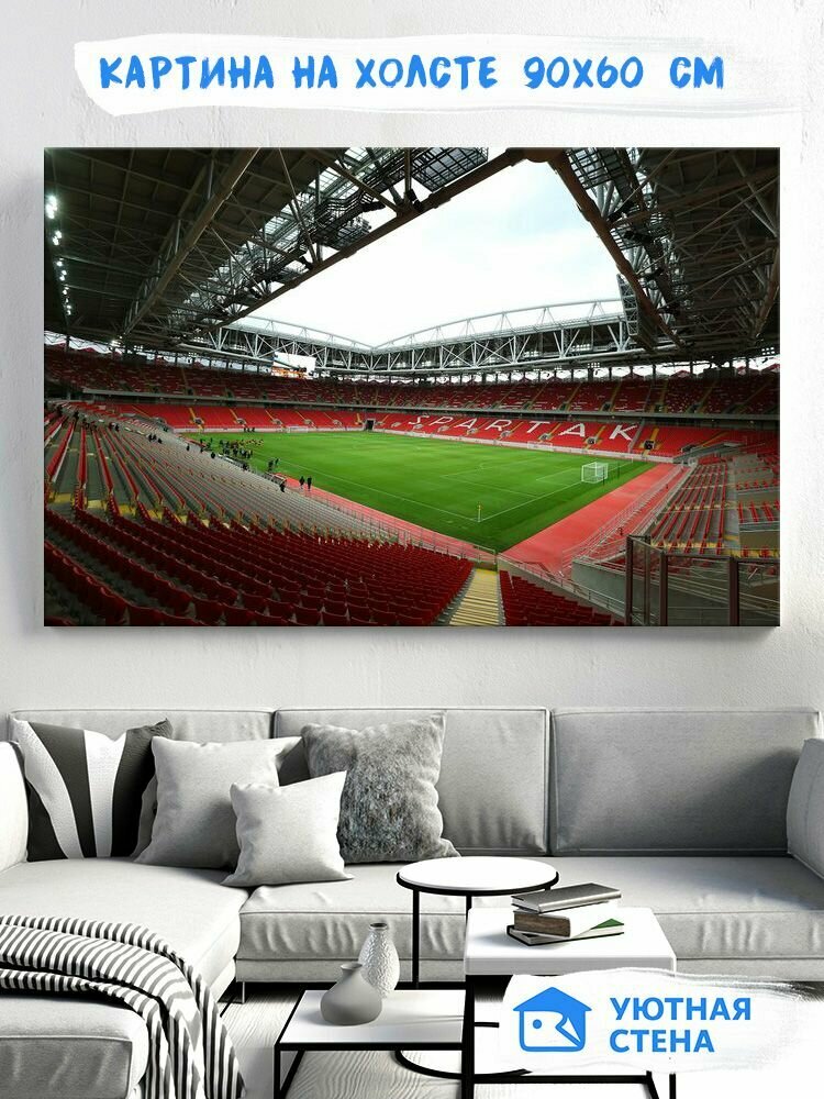 Картина на натуральном холсте Уютная стена "Вид на поле стадиона Спартак" 90х60 см