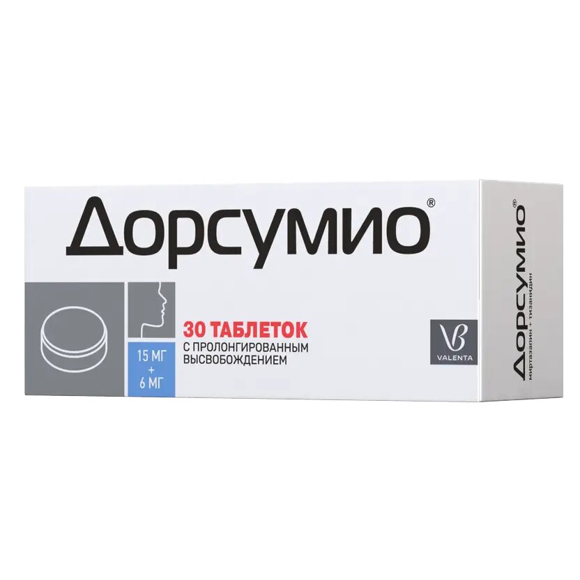 Дорсумио таблетки с пролонг высвобождением 15 мг+6 мг 30 шт
