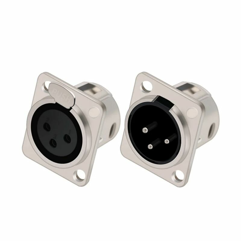 10 шт. 3-контактный разъем XLR Female/Men XLR для микрофона, универсальный разъем для аудиоколонок, адаптер для крепления на панель