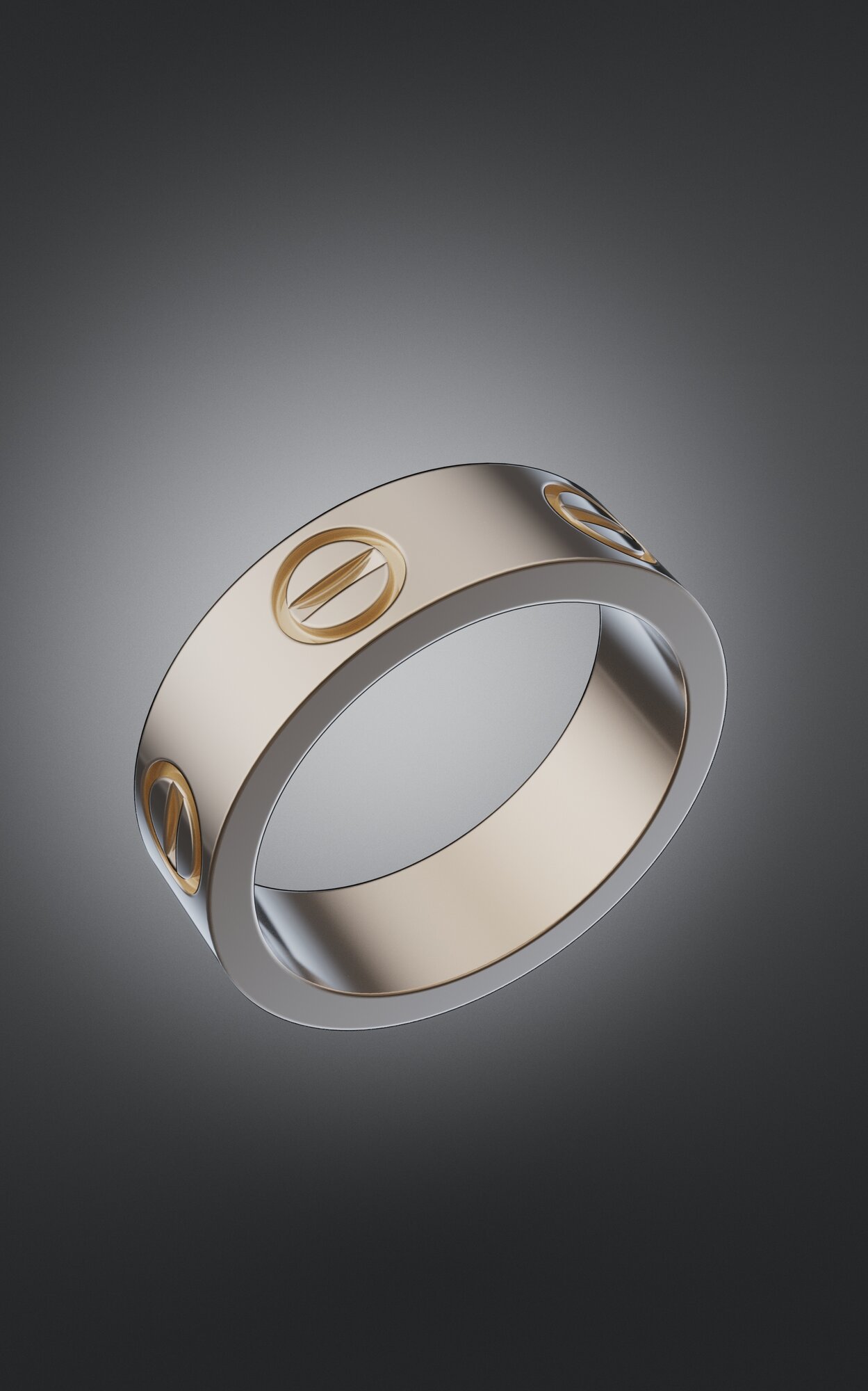 Р-р 16 3d модель 3д файл Stl, 3d-jewelry, обручальное кольцо с болтиками без камней