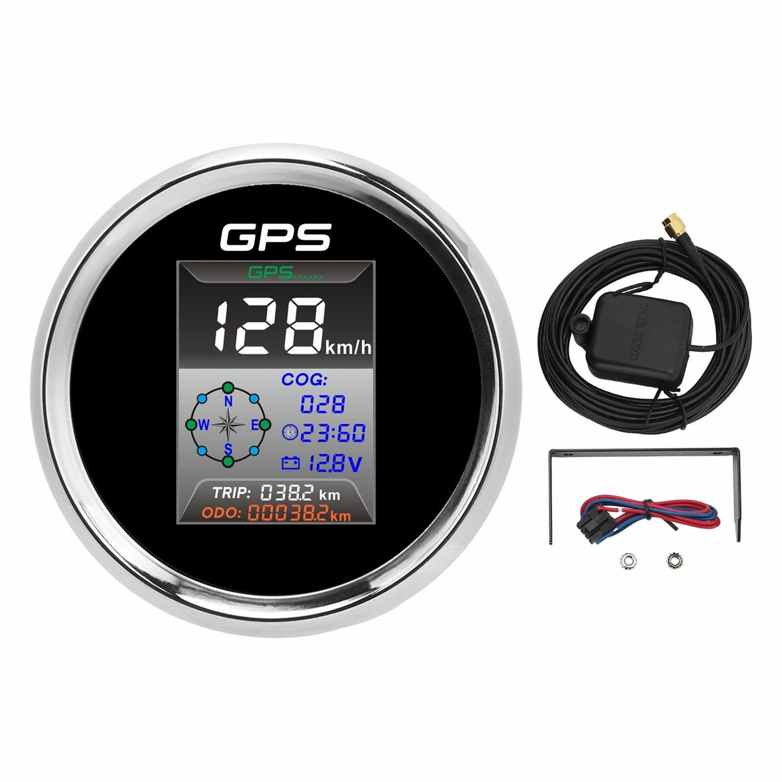 Цифровой GPS-спидометр 85 мм, узлы/мили/ч/км/ч, светодиодная подсветка, IP67, водонепроницаемый, для лодок и транспорта, 910-00269