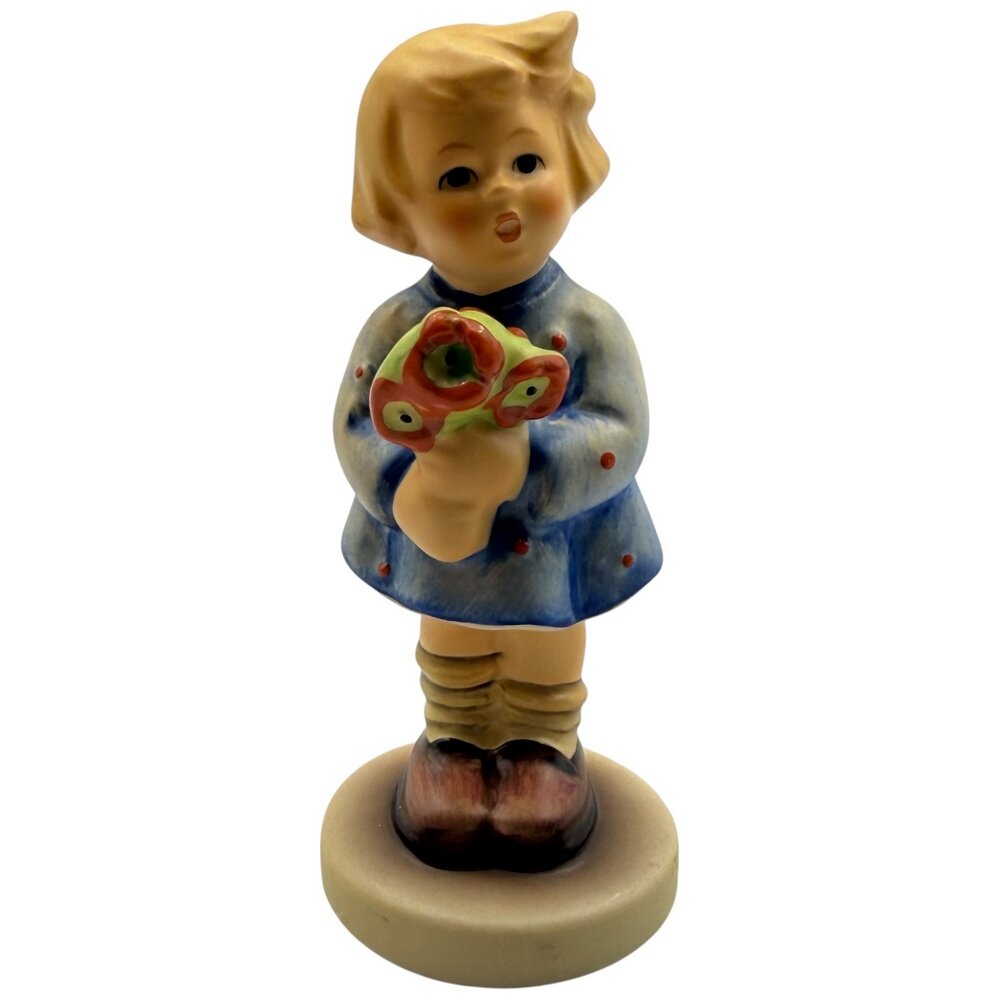 Фарфоровая статуэтка "Flower Girl - Девочка с букетом", 9 см, Hummel, 1996 г, Goebel, Германия