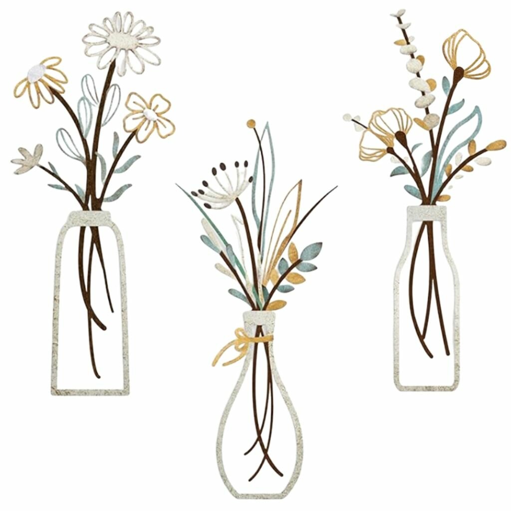 Набор настенных металлических поделок для украшения вазы из 3 частей