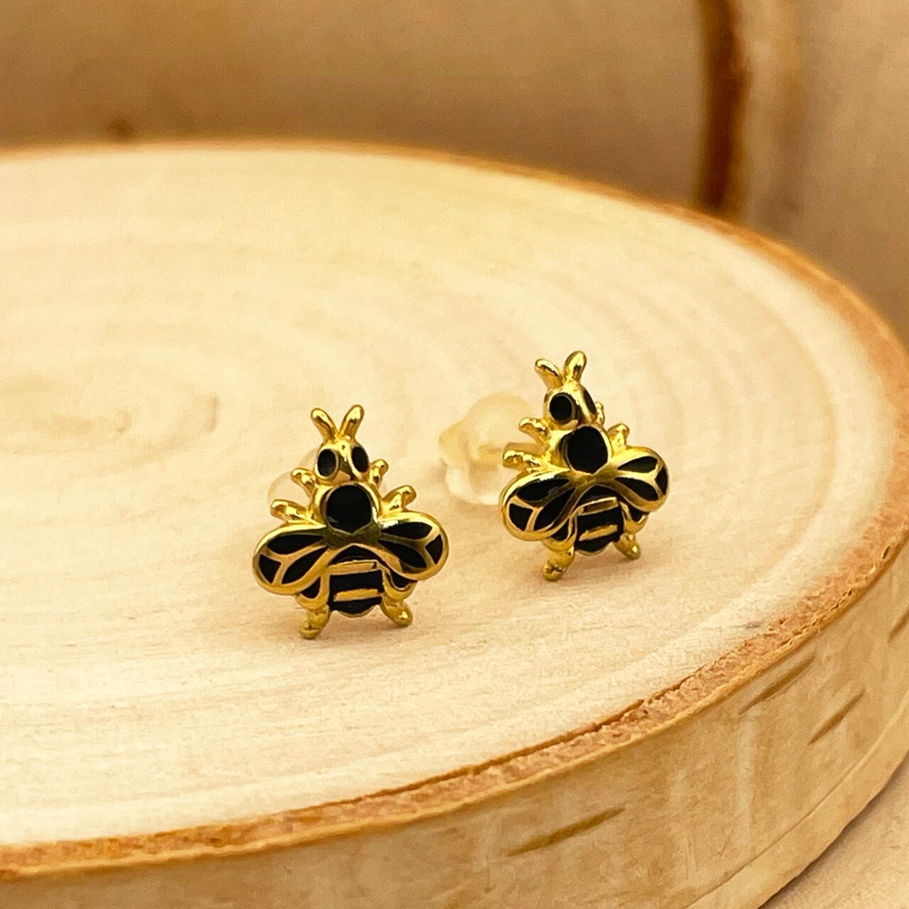 Серьги пусеты, серебро, 925 проба, золочение, оксидирование, чернение