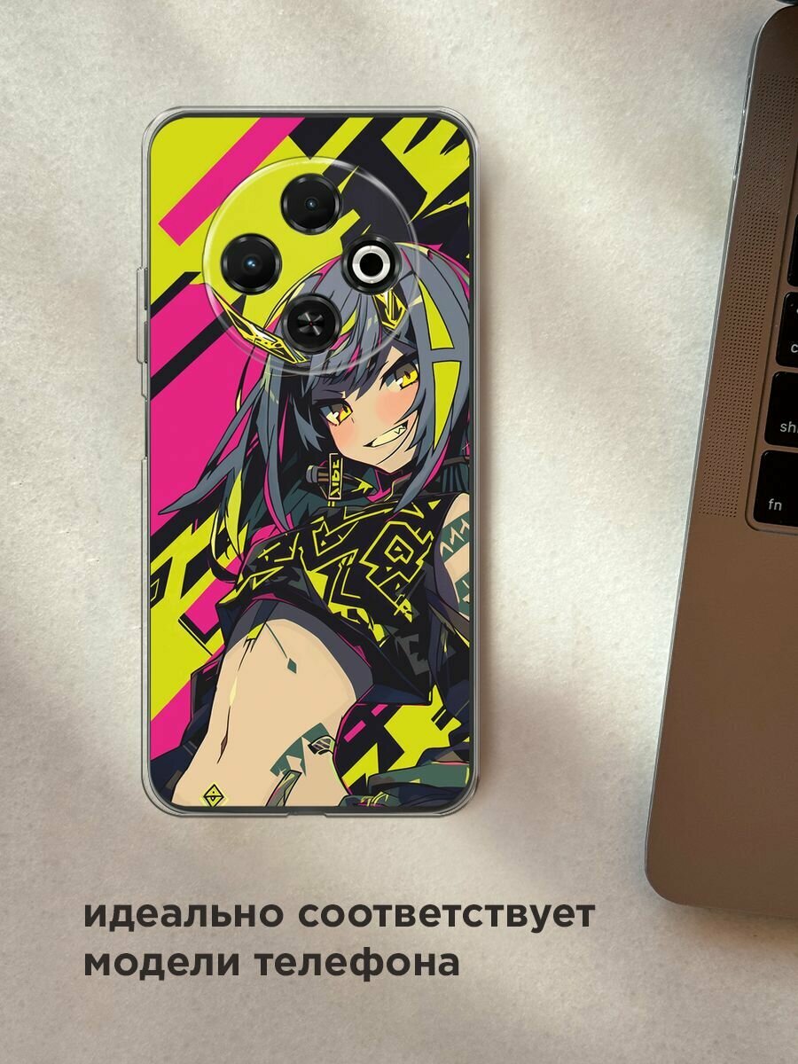 Чехол на Tecno Spark 30C / Текно Спарк 30C с принтом "Девушка в кибер костюме" — фото 1