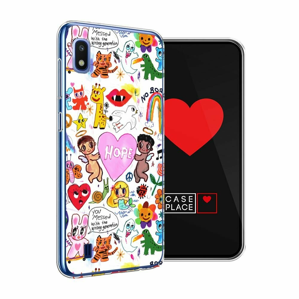 Чехол на Samsung Galaxy A10 / Самсунг Галакси А10 с принтом "Милые рисунки" — фото 1