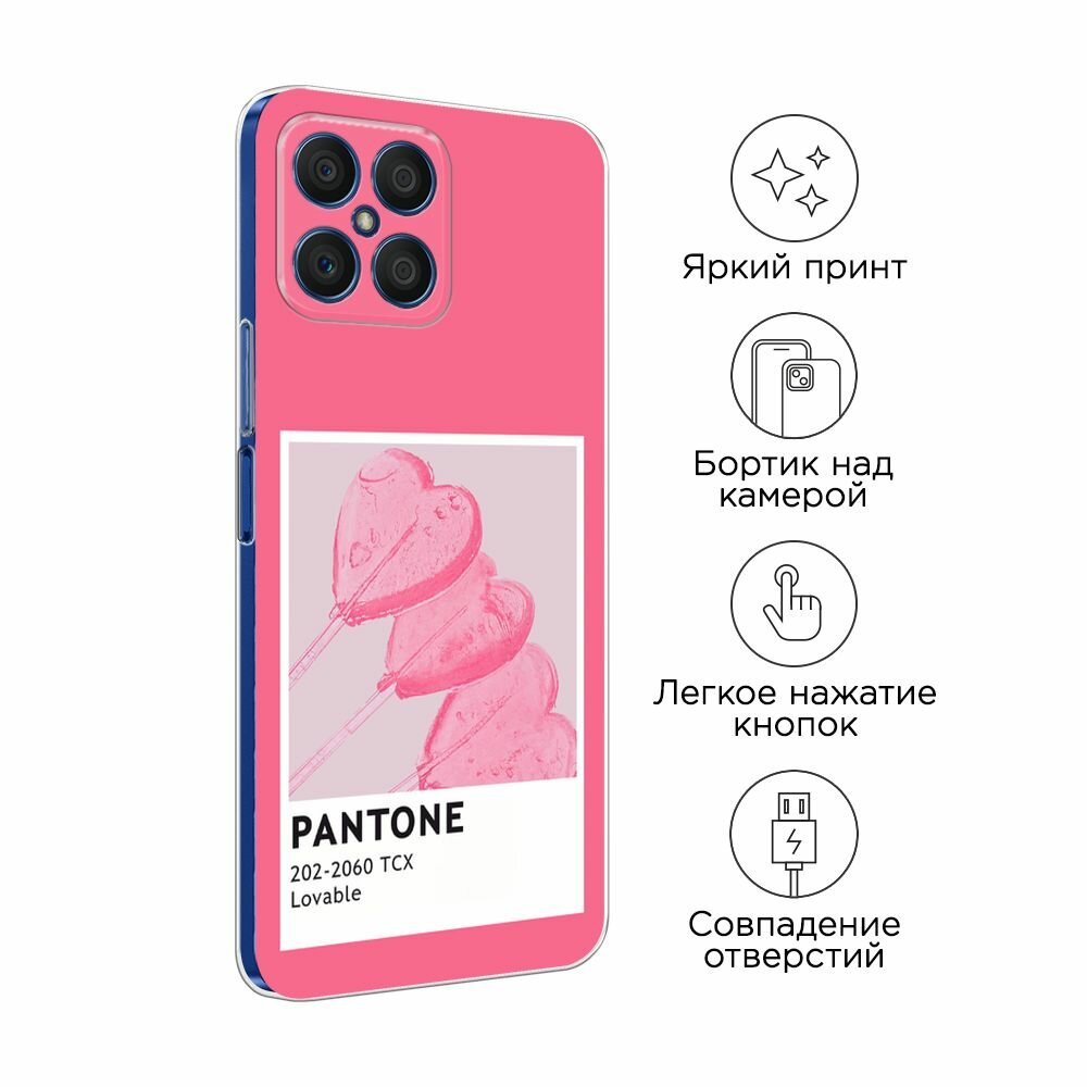 Чехол на Honor X8 / Хуавей X8 с принтом "Pantone Lovable 1 - 14 февраля" — фото 1