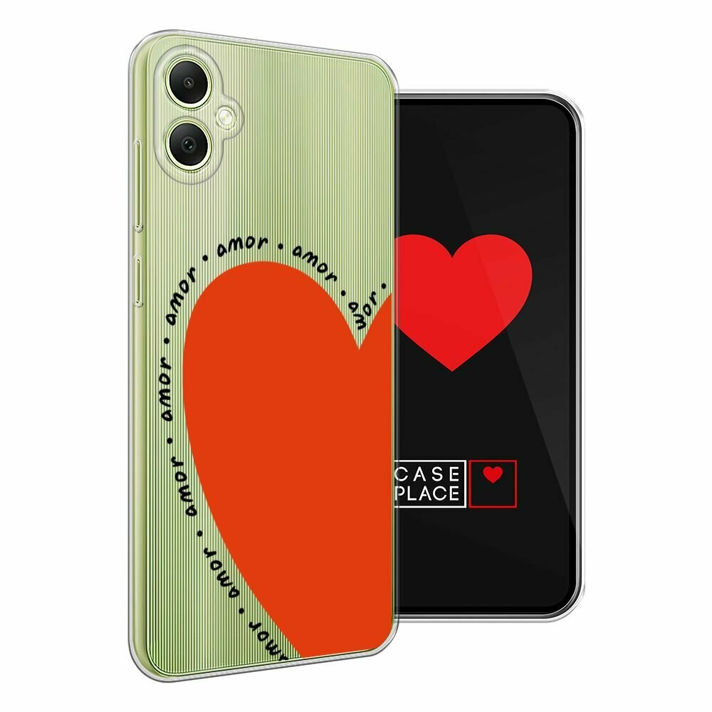 Чехол на Samsung Galaxy A05 / Самсунг Галакси A05 с принтом "amor heart 2 - 14 февраля", прозрачный — фото 1