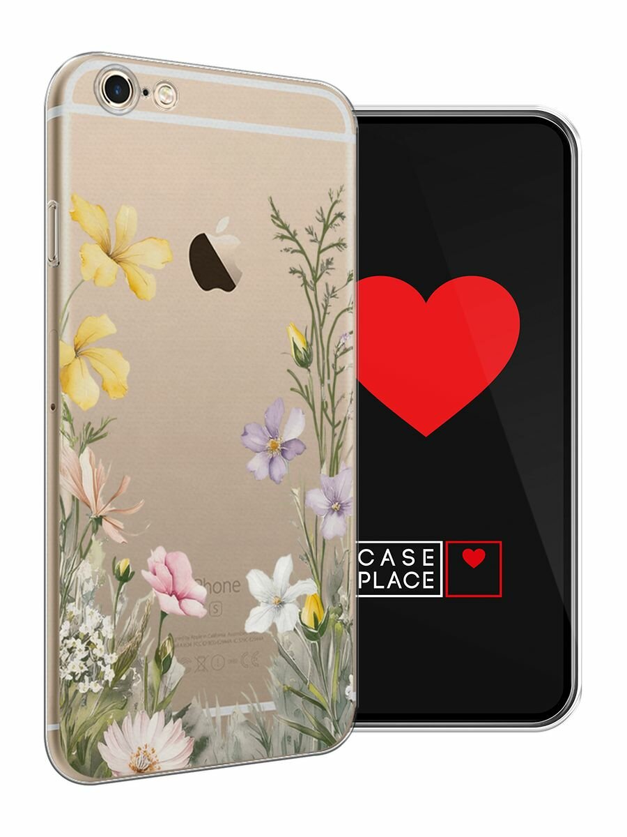 Чехол на Apple iPhone 6 Plus/6S Plus / Айфон 6 Плюс/Айфон 6С Плюс с принтом "Летний винтаж 2", прозрачный — фото 1