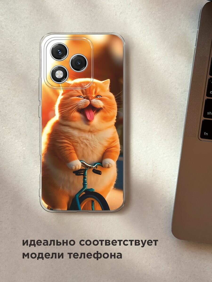 Чехол на Honor 400 Lite / Хонор 400 Лайт с принтом "Кот на велике" — фото 1