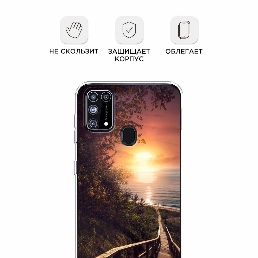 Чехол на Samsung Galaxy M31 / Самсунг Галакси М31 с принтом "Мост у воды" — фото 1