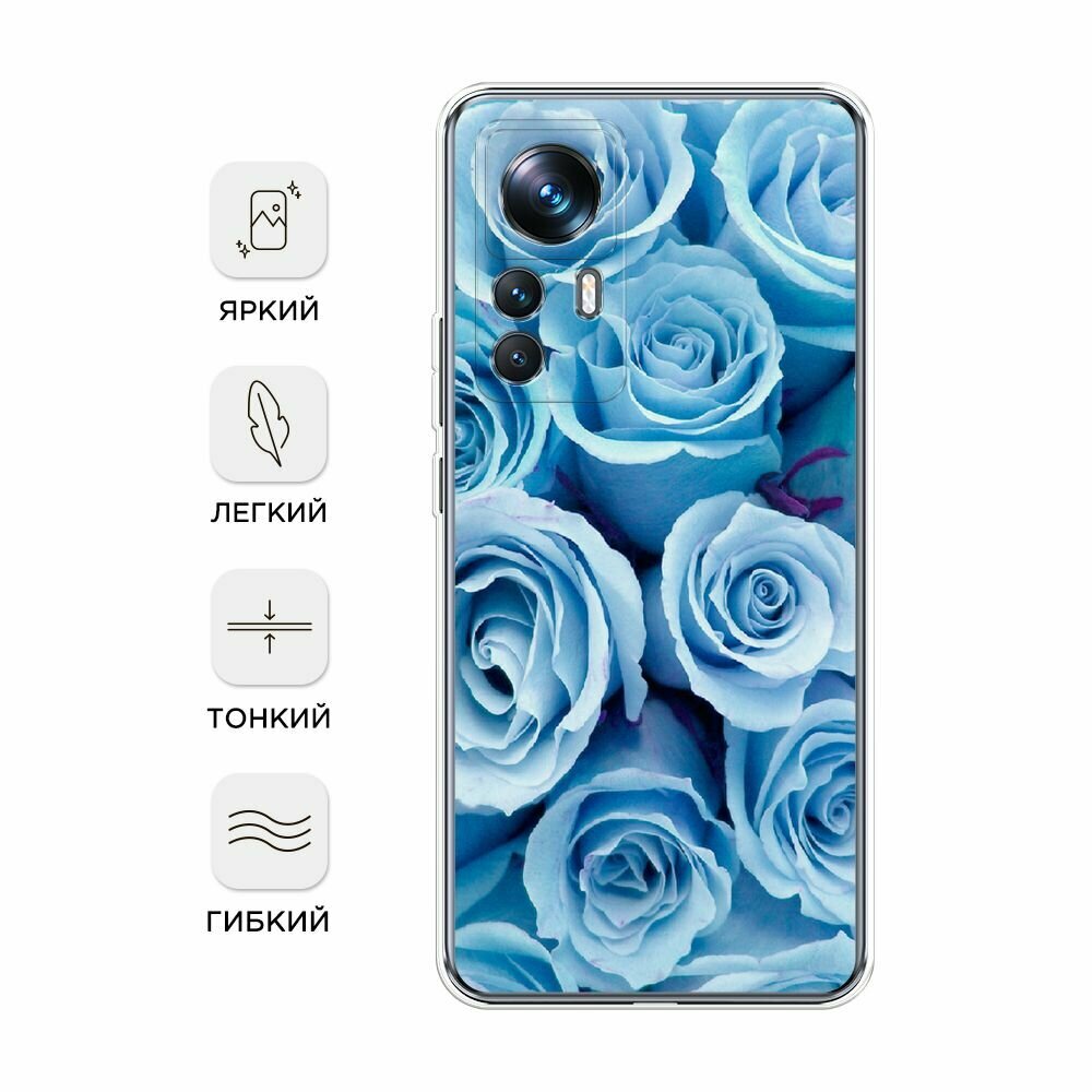 Чехол на Xiaomi 12T Pro / Сяоми 12T Про с принтом Лазурные розы — фото 1