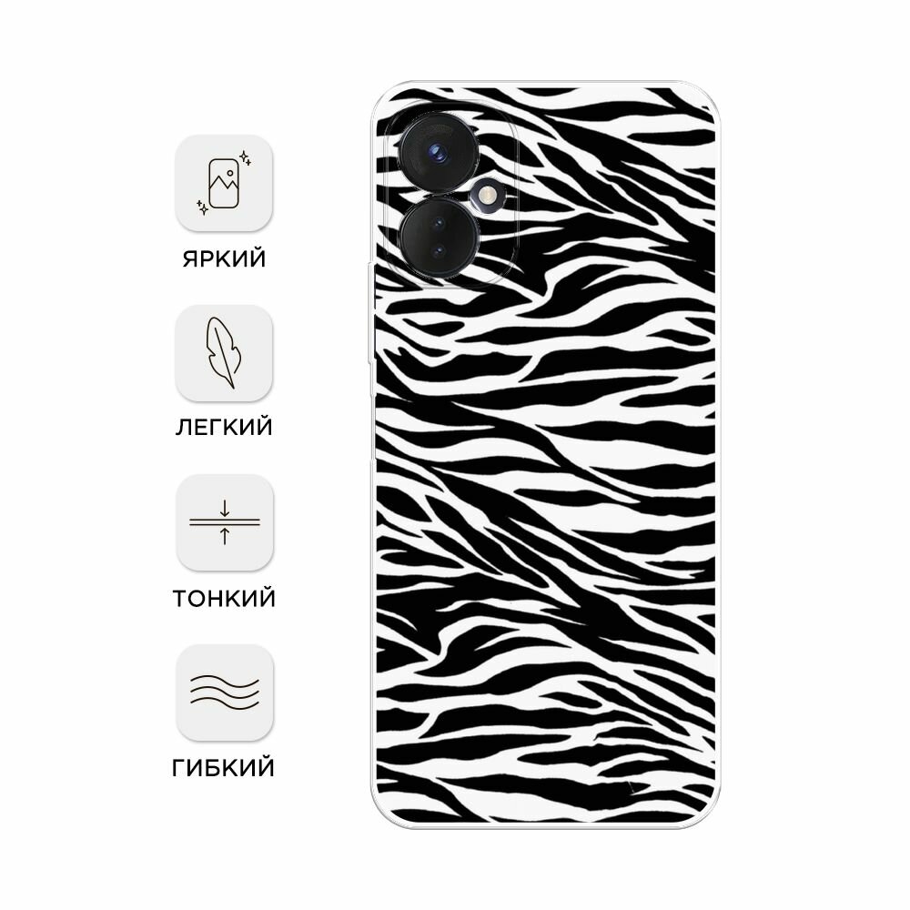 Чехол на Tecno Spark 9 Pro / Техно Спарк 9 Про с принтом "Принт зебра" — фото 1