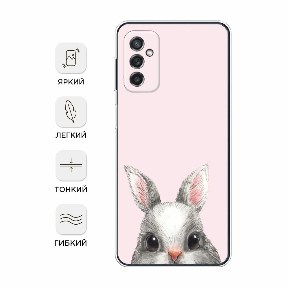 Чехол на Samsung Galaxy M52 / Самсунг Галакси M52 с принтом "Карандашный кролик 1 - 8 марта" — фото 1