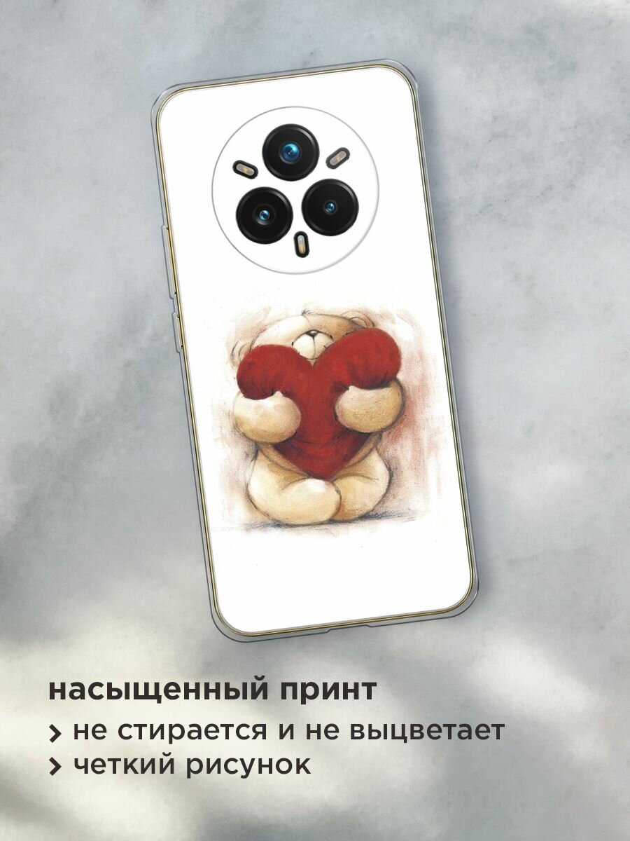 Чехол на Realme 14 Pro+ / Реалми 14 Про+ с принтом "Мишка с сердцем 1" — фото 1