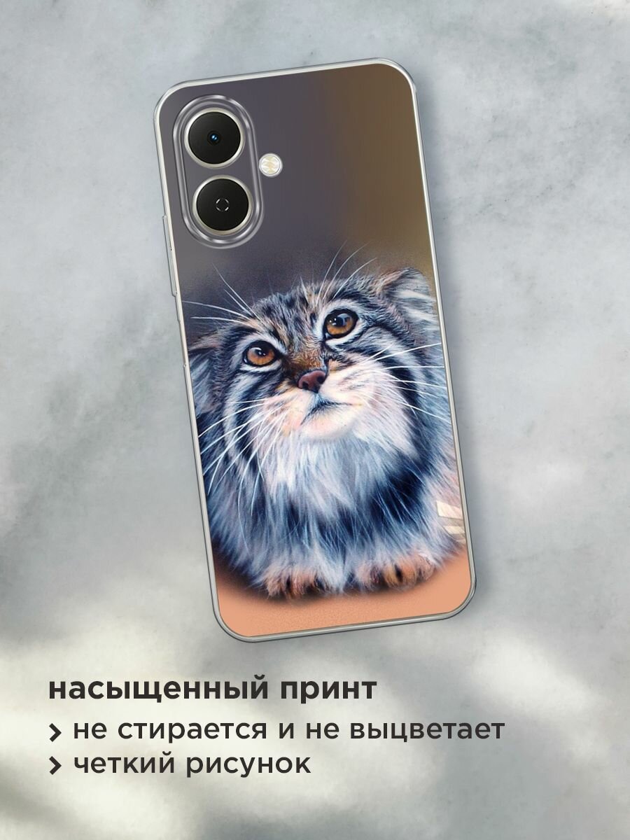 Чехол на Tecno Spark Go 2 / Текно Спарк Го 2 с принтом "Кот манул 2" — фото 1