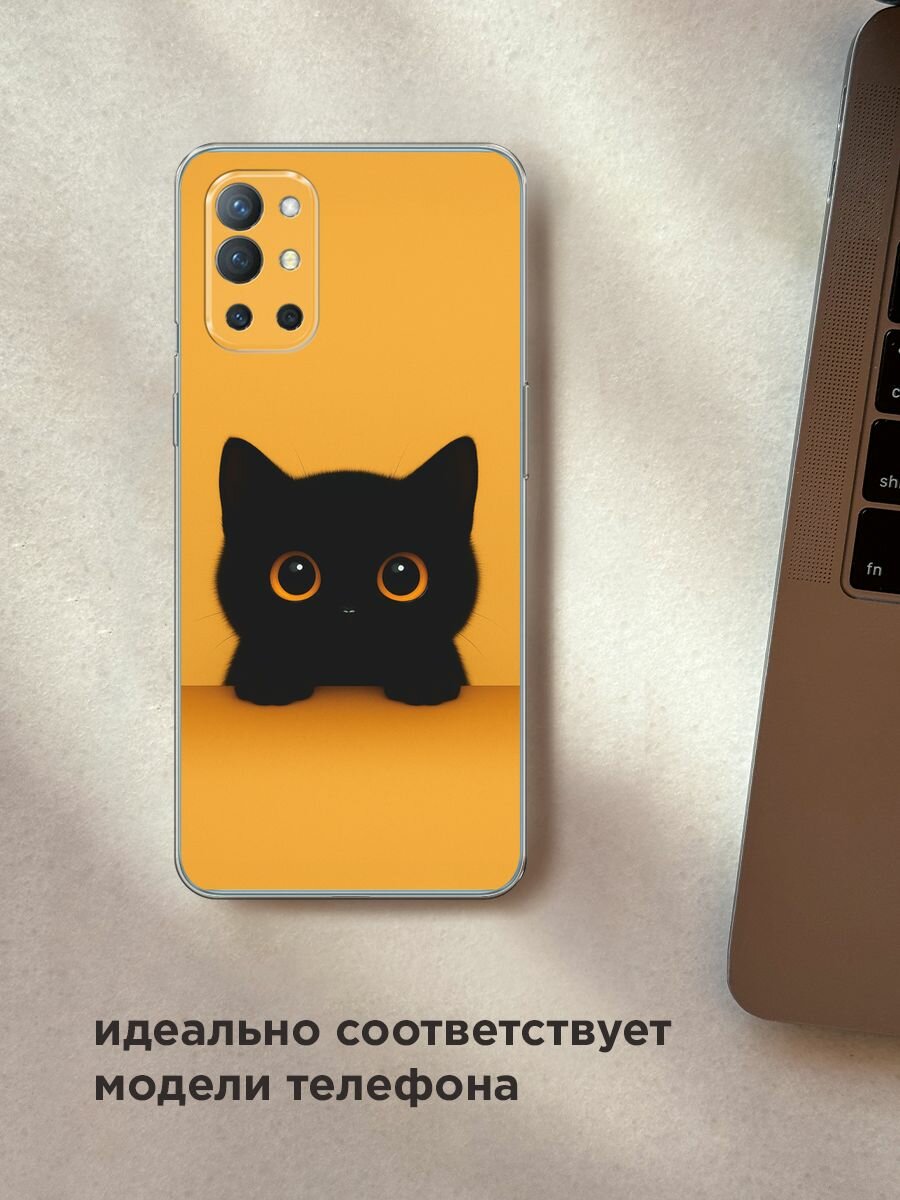 Чехол на OnePlus 9R / ВанПлас 9R с принтом "Контрастный котик" — фото 1