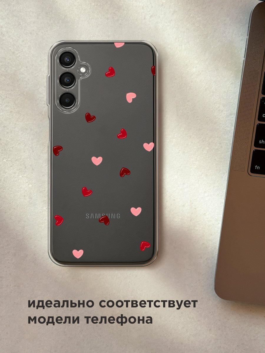 Чехол на Samsung Galaxy A24 / Самсунг Галакси A24 с принтом "Бордовые сердечки 2" — фото 1