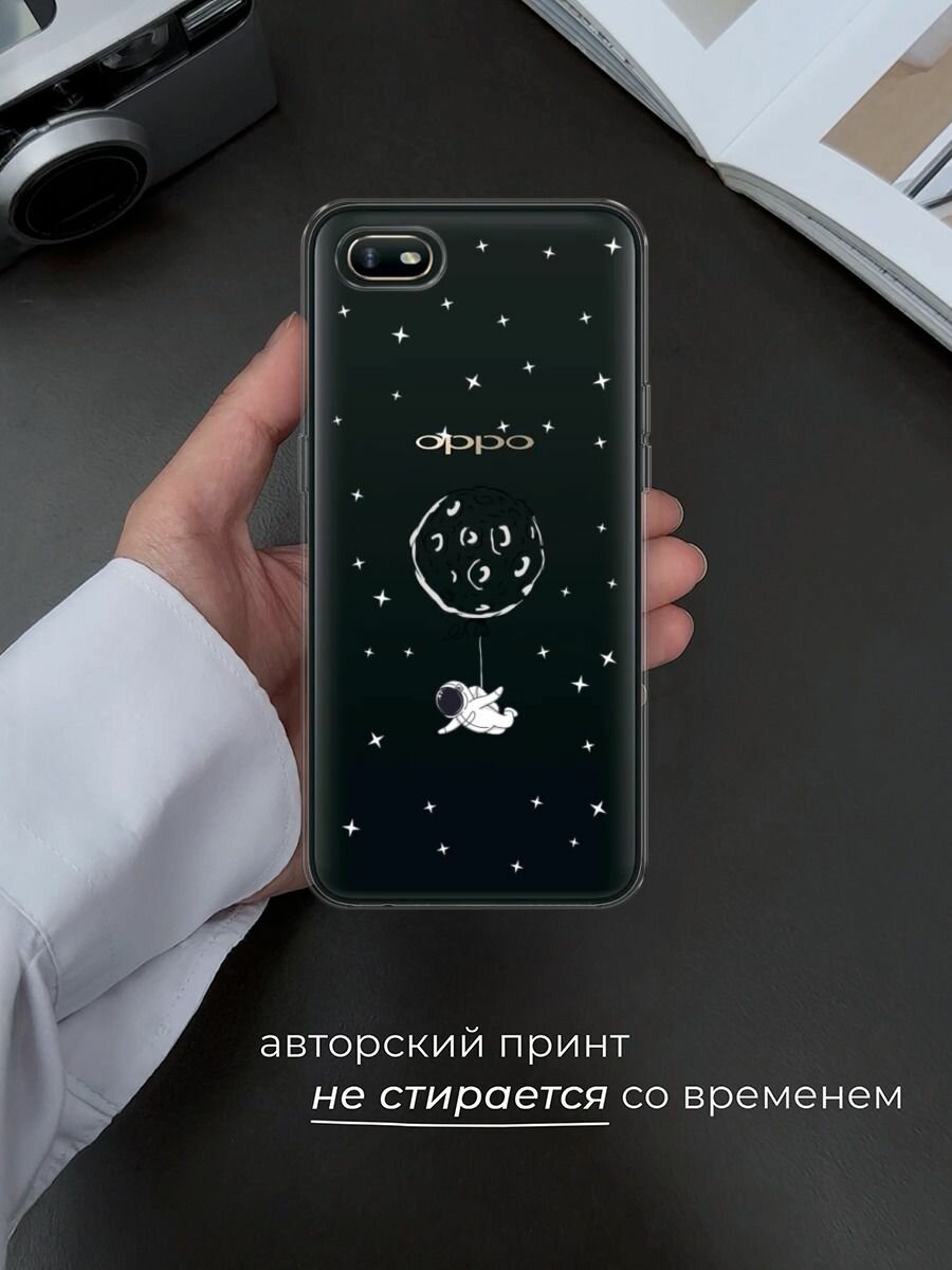 Чехол на Oppo A1k / Оппо А1к с принтом "Лунный полет", прозрачный — фото 1