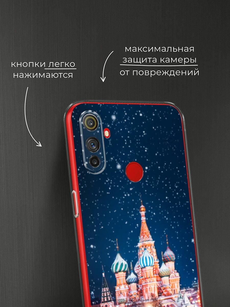 Силиконовый чехол на Realme C3 / Реалми C3 с принтом "Москва 1" — фото 1