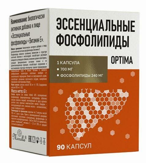 Биологически активная добавка MIROLLA эссенциальные фосфолипиды optima, 90 шт