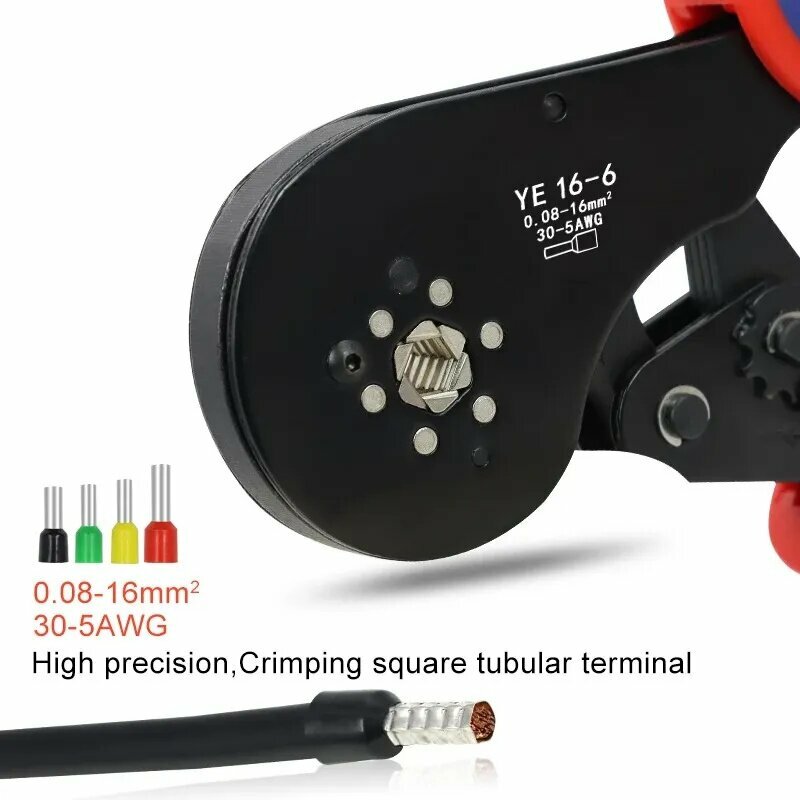 YE 16-6 0,08-16 мм2 30-5AWG Инструменты для обжима трубчатых клемм клещи для обжима