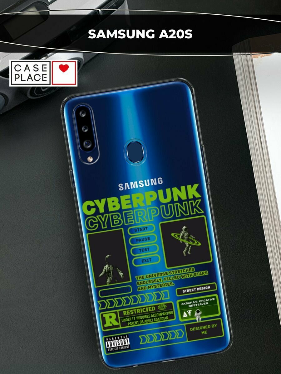 Чехол на Samsung Galaxy A20s / Самсунг Галакси A20s с принтом "Cyberpunk", прозрачный