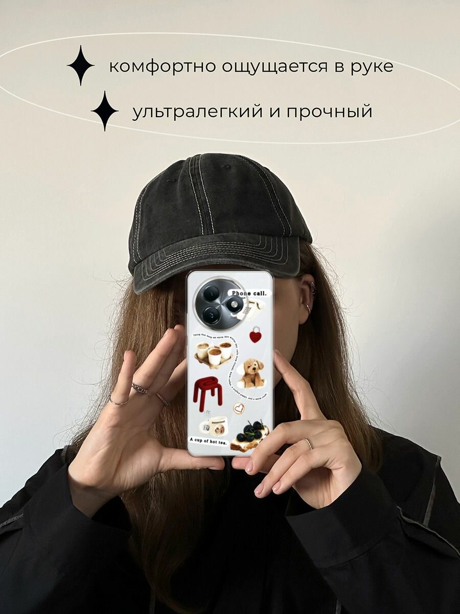 Чехол на Itel S24 / Ител S24 с принтом "Phone call", прозрачный — фото 1