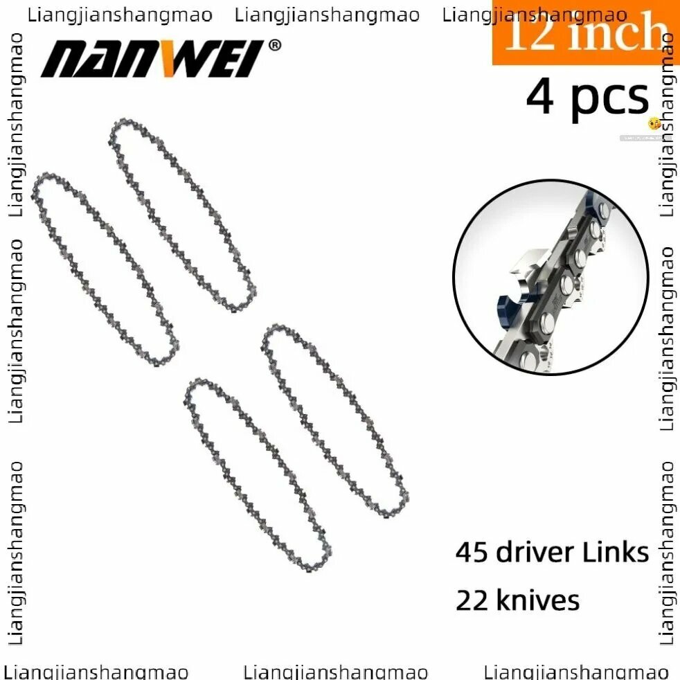 Аксессуары для инструментов NANWEI Бензопилы Цепи для бензопил 12 дюймов -4 шт