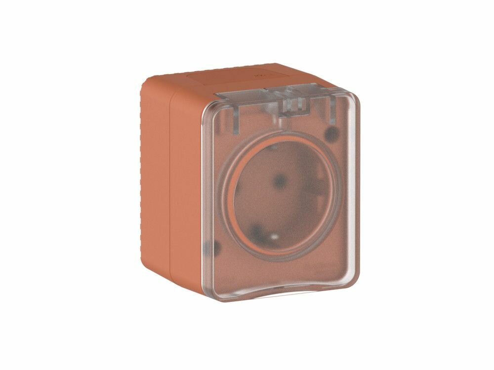 Розетка наружная Systeme Electric Atlasdesign, PROFI, IP54, О-У, с заземлением, со шторками, 16А, 250В, терракотовый