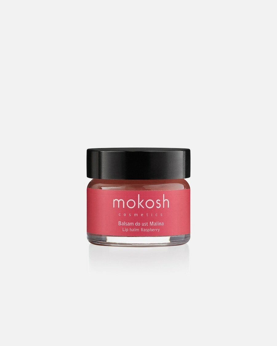 Бальзам для губ Mokosh Lip Balm Raspberry, увлажняющий, питательный, малиновый, 15мл