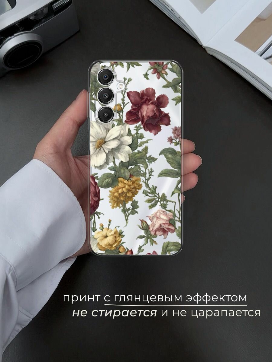 Чехол на Samsung Galaxy A16 / Самсунг А16 с принтом Акварельные цветы 2 — фото 1