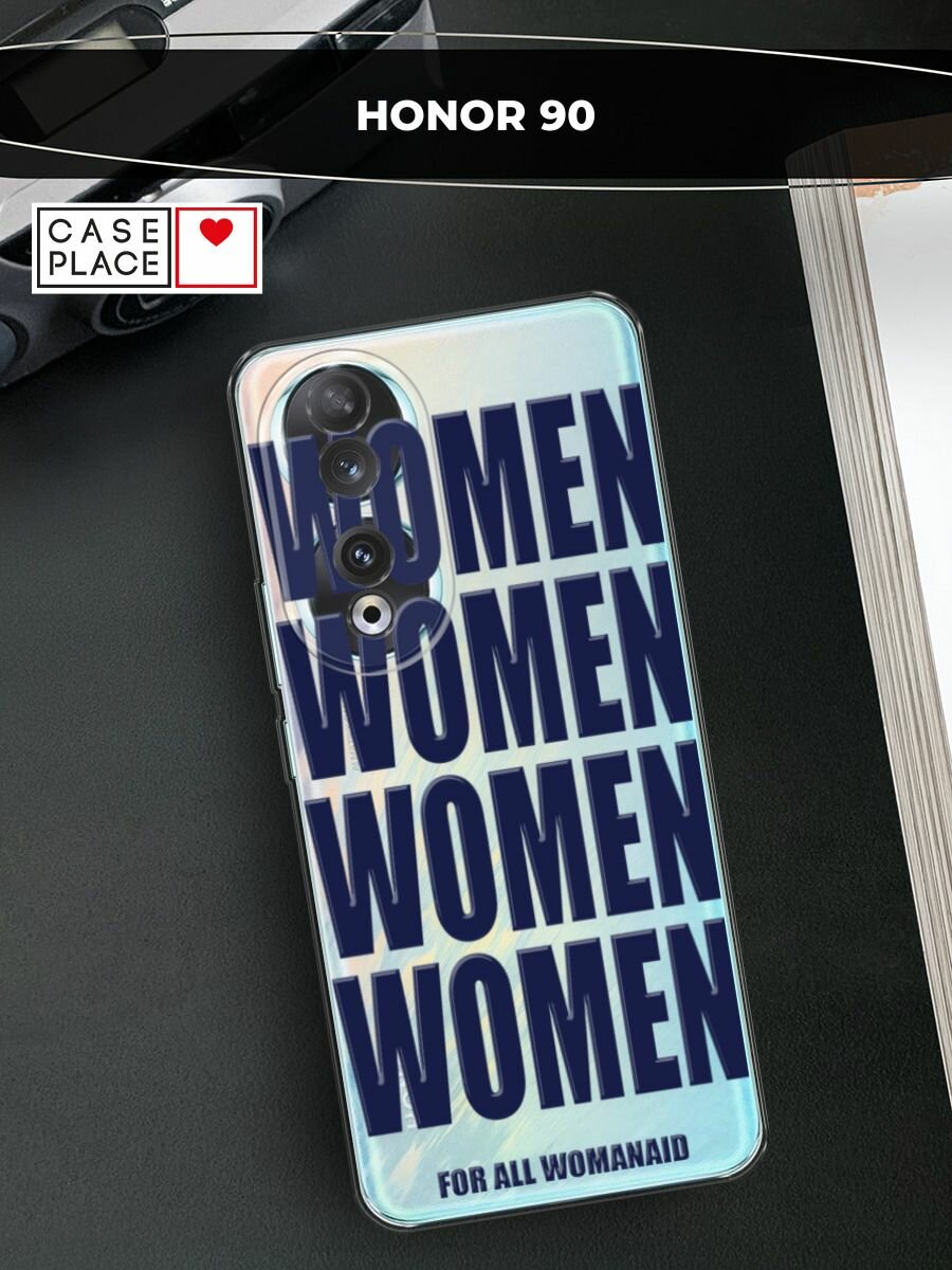 Силиконовый чехол на Honor 90 / Хонор 90 с принтом Woman blue