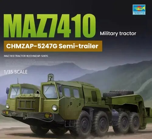 Trumpeter 01056 1/35 Тягач MAZ - 7410 с полуприцеп CHMZAP - 5247G