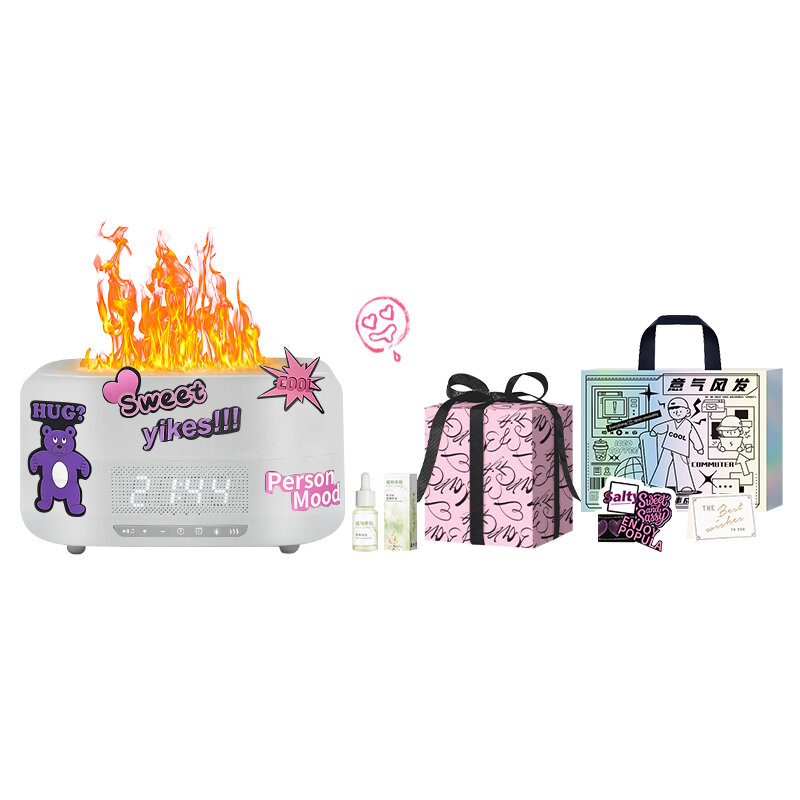 Беспроводные колонки SEGUO light grey, black pink sweet cool style set, с эфирным маслом