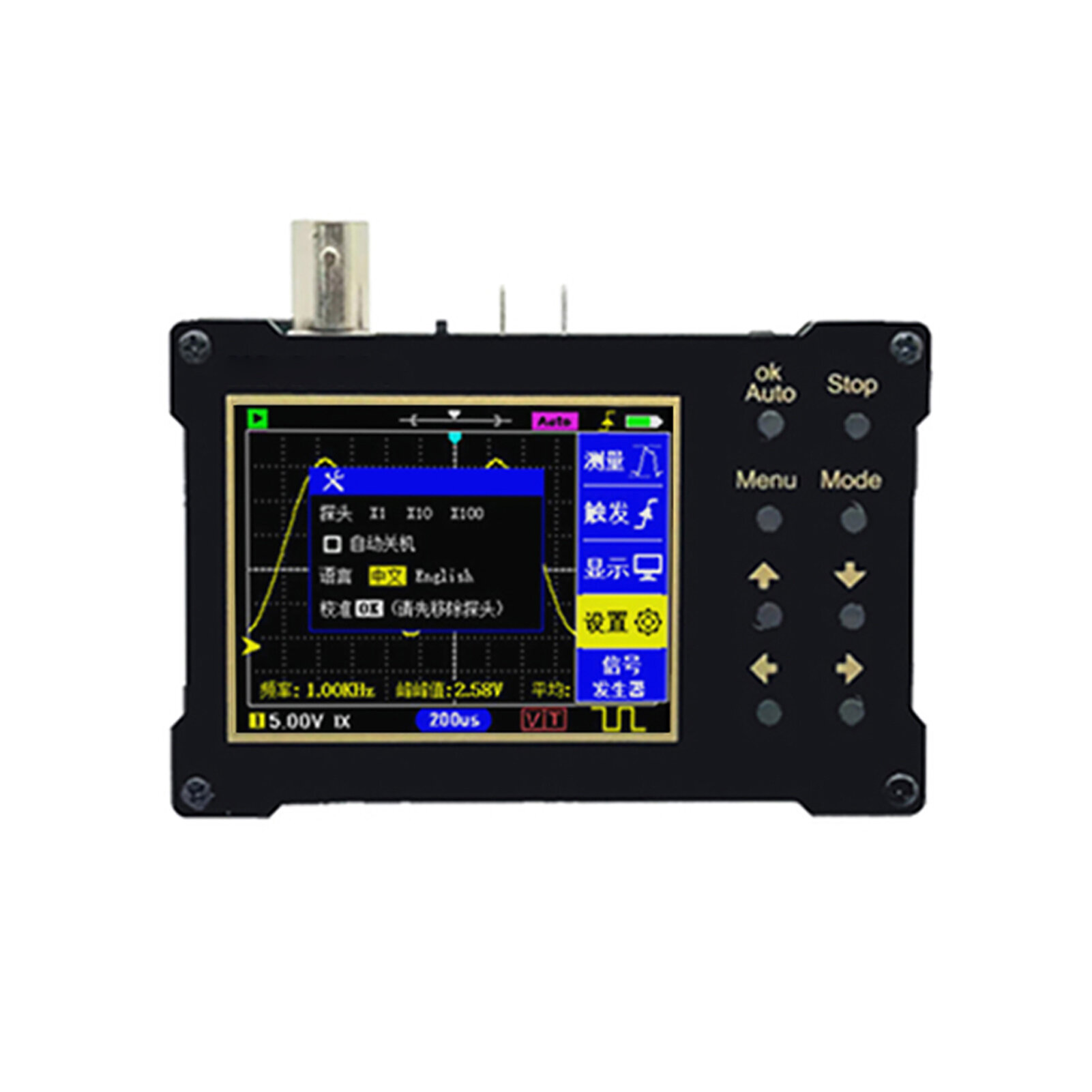 Цифровой осциллограф ZEEWEII DSO154Pro с разрешением 320*240, 2,4-дюймовым цветным TFT-экраном и поддержкой частоты дискретизации 40 Мвыб/с.