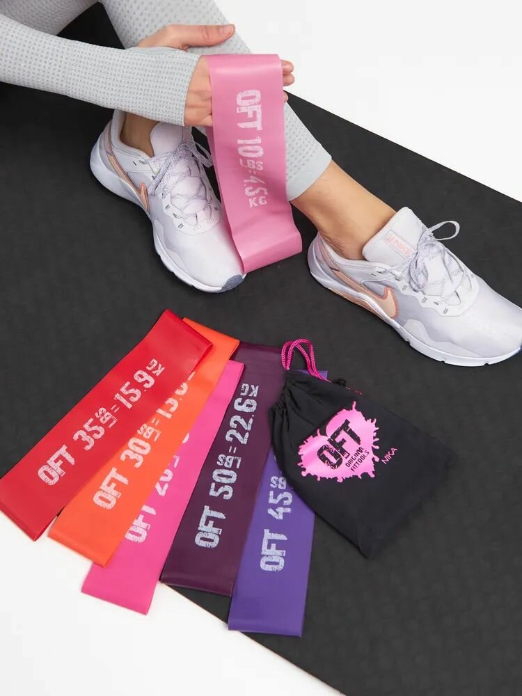 Набор фитнес-резинок Original FitTools, 6 цветов, длина 60 см