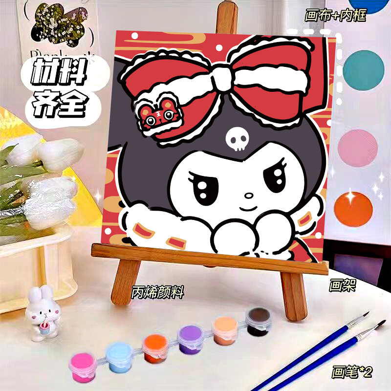 Цифровая картина маслом 20*20, аниме, раскраска маслом, ручная роспись маслом, декор для спальни.