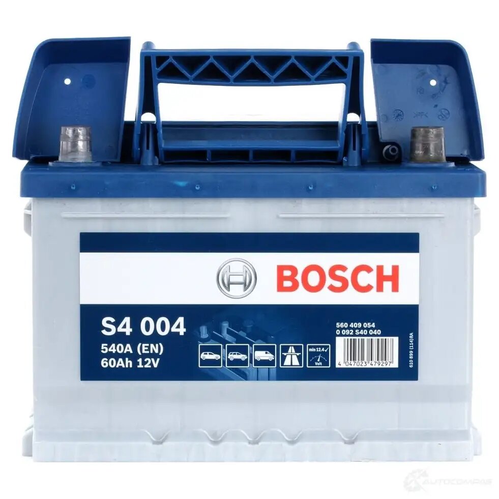 Аккумулятор 60 ач обратная 540 а 12 в Кальциевый CA/CA silver 242x175x175 BOSCH 0092S40040 12V 60AH 540A 304113 560 409 054