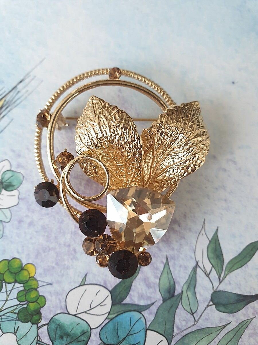 Брошь, фианит, кристалл