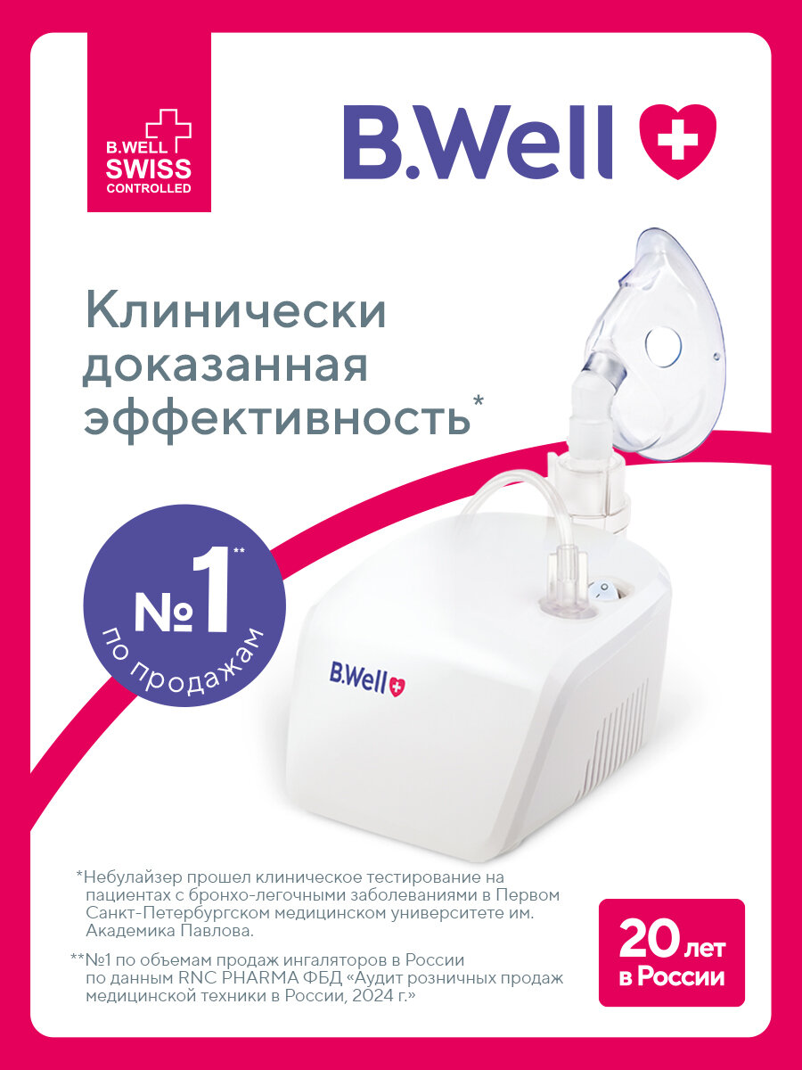 Ингалятор (небулайзер) B.Well PRO-110 компрессорный медицинский, детский и взрослый