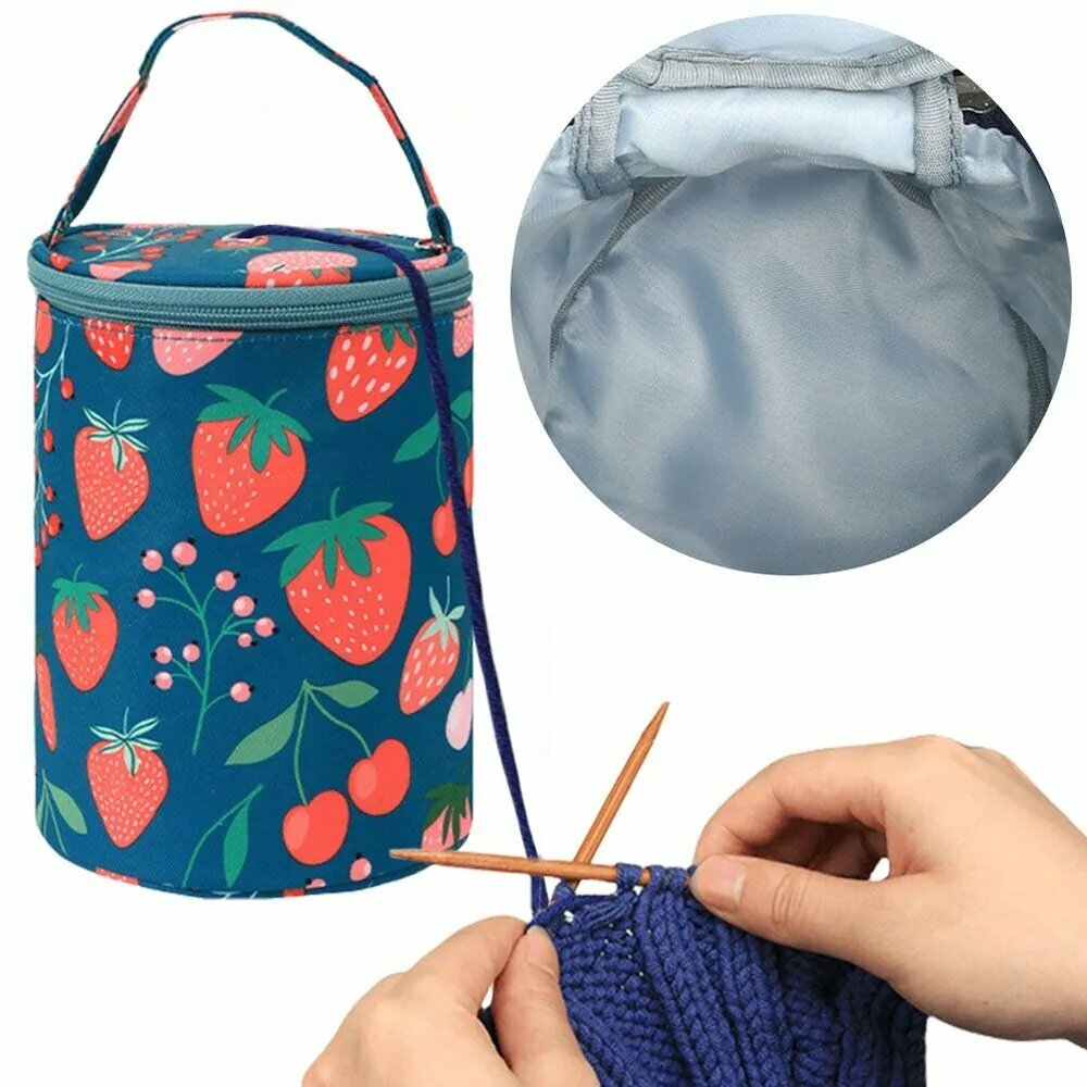 Контейнер для пряжи Стрейберри, ткань 600D, удобная ручка