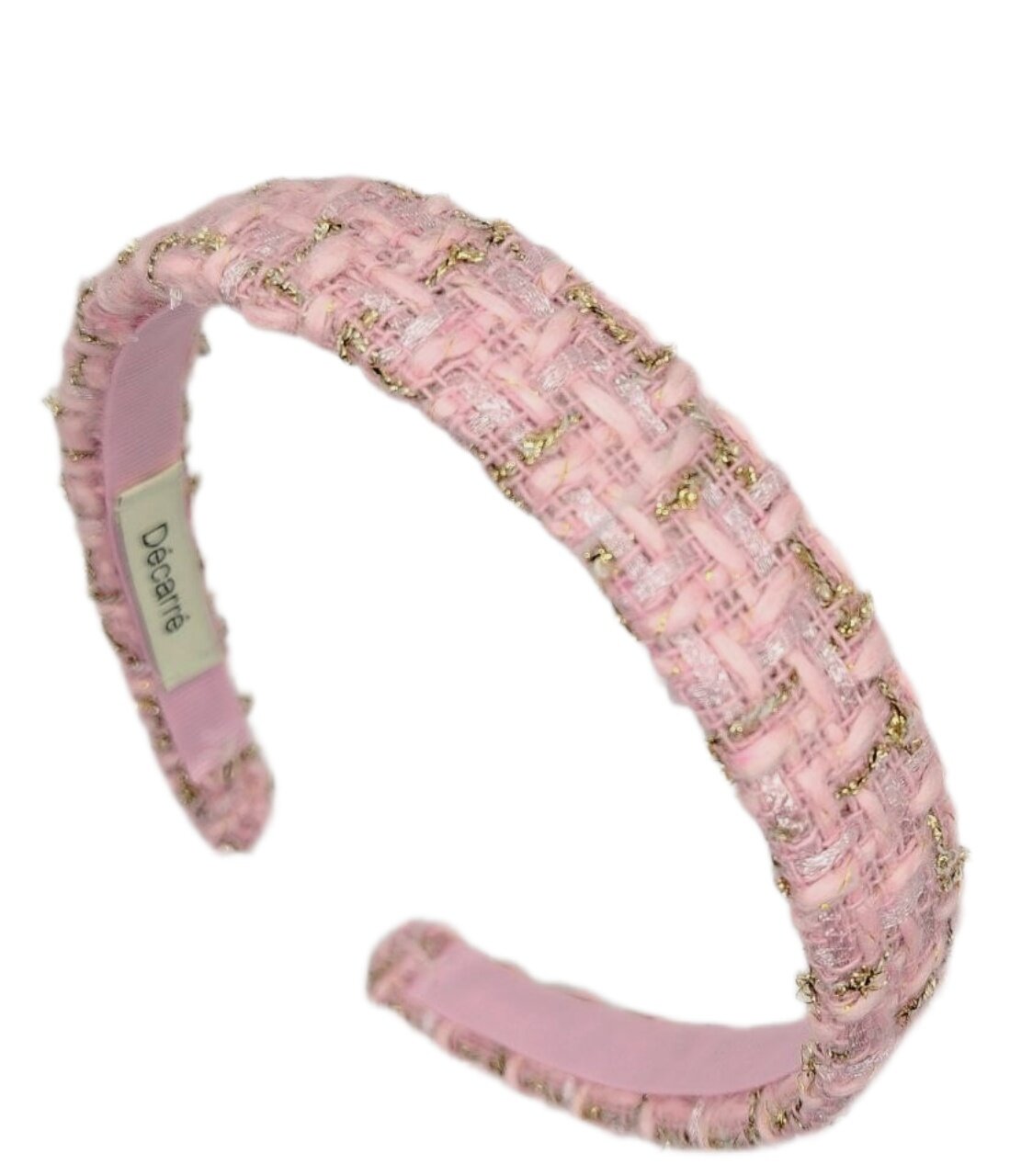 Ободок Decarre "Розовый Шанель", итальянский твид, ширина 2 см