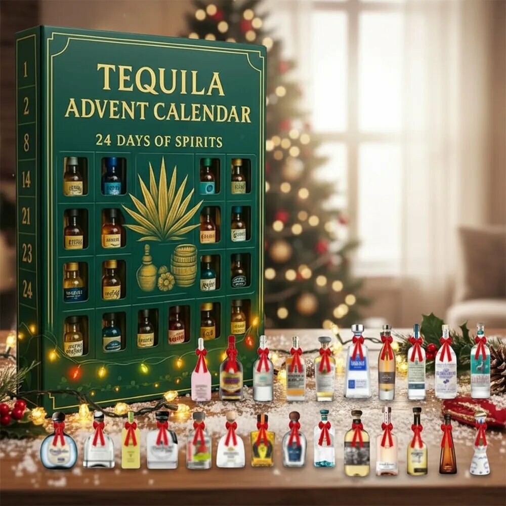 Двент-календарь текилы на 2025 год. Рождественский календарь обратного отсчета. Рождественский подарок-сюрприз.