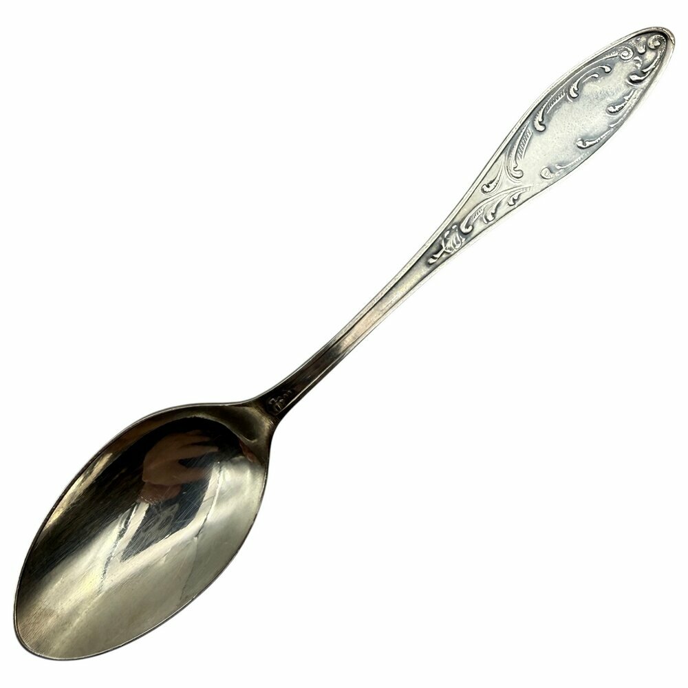 Ложка чайная "Пламя", 14 см, мельхиор, 1983-1991 гг, РМЗ, Реж, СССР