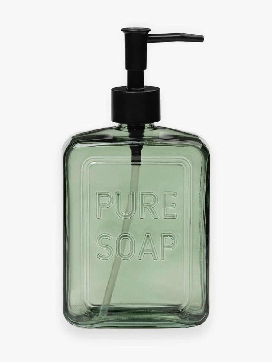 Дозатор для жидкого мыла SAVANNA, стекло, 580 мл, цвет зелёный