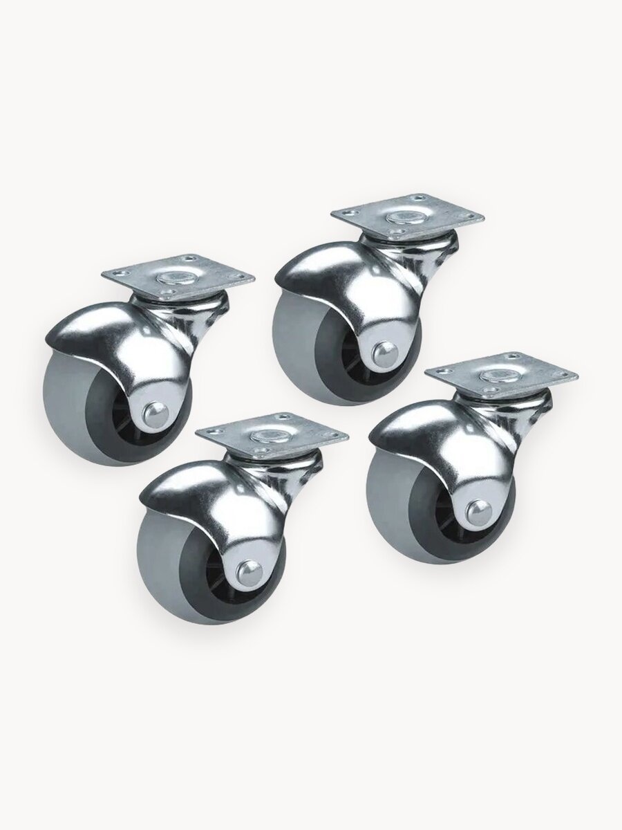 Комплект из 4 шт. колёсная опора "шар" d40, без стопора, площадка 38х38, KLS-03-D40