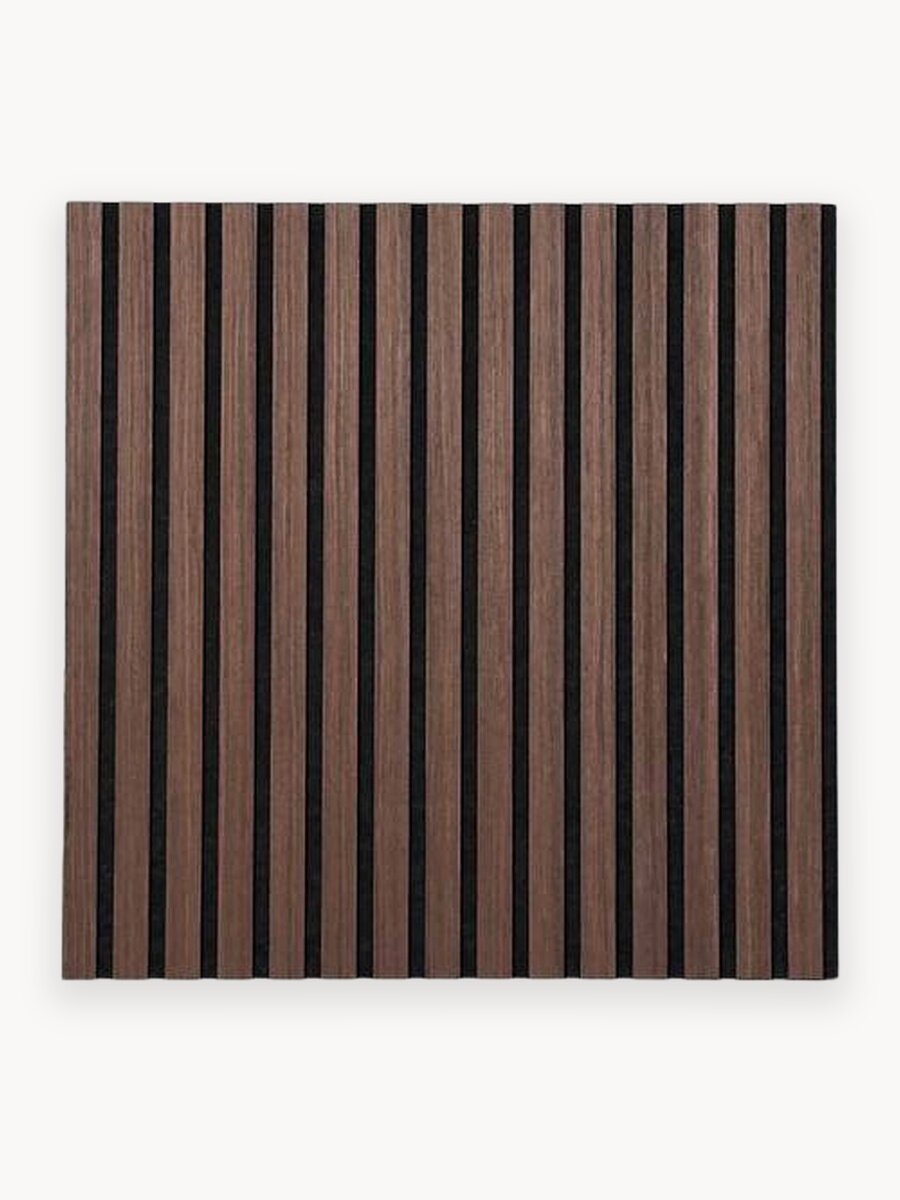 Акустическая панель 2шт. 600х600х8мм черный войлок шпон дуб маррон коричневый